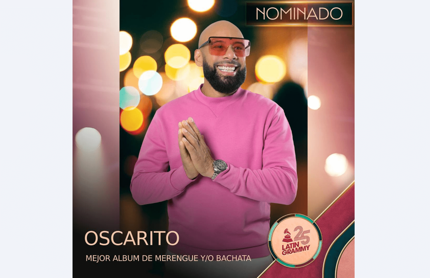 Oscarito nominado a Latín Grammy en Mejor Album en Merengue y/o Bachata